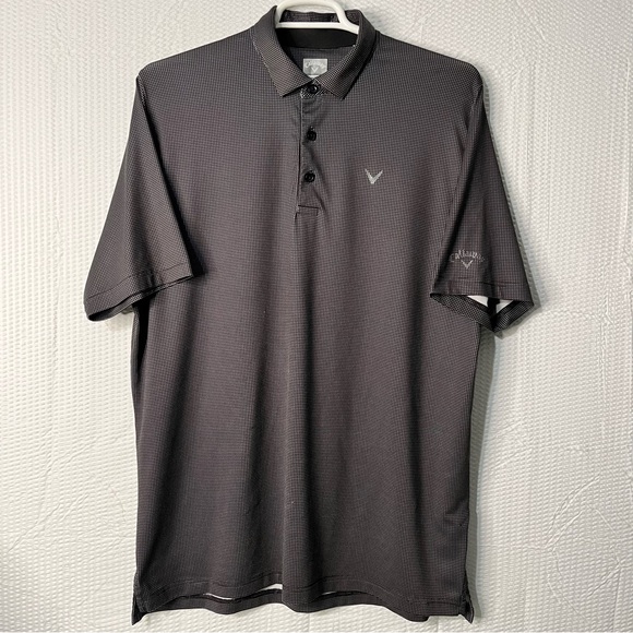 Callaway | Shirts | Callaway Swing Tech Optidry Blackgrey Golf Polo ...